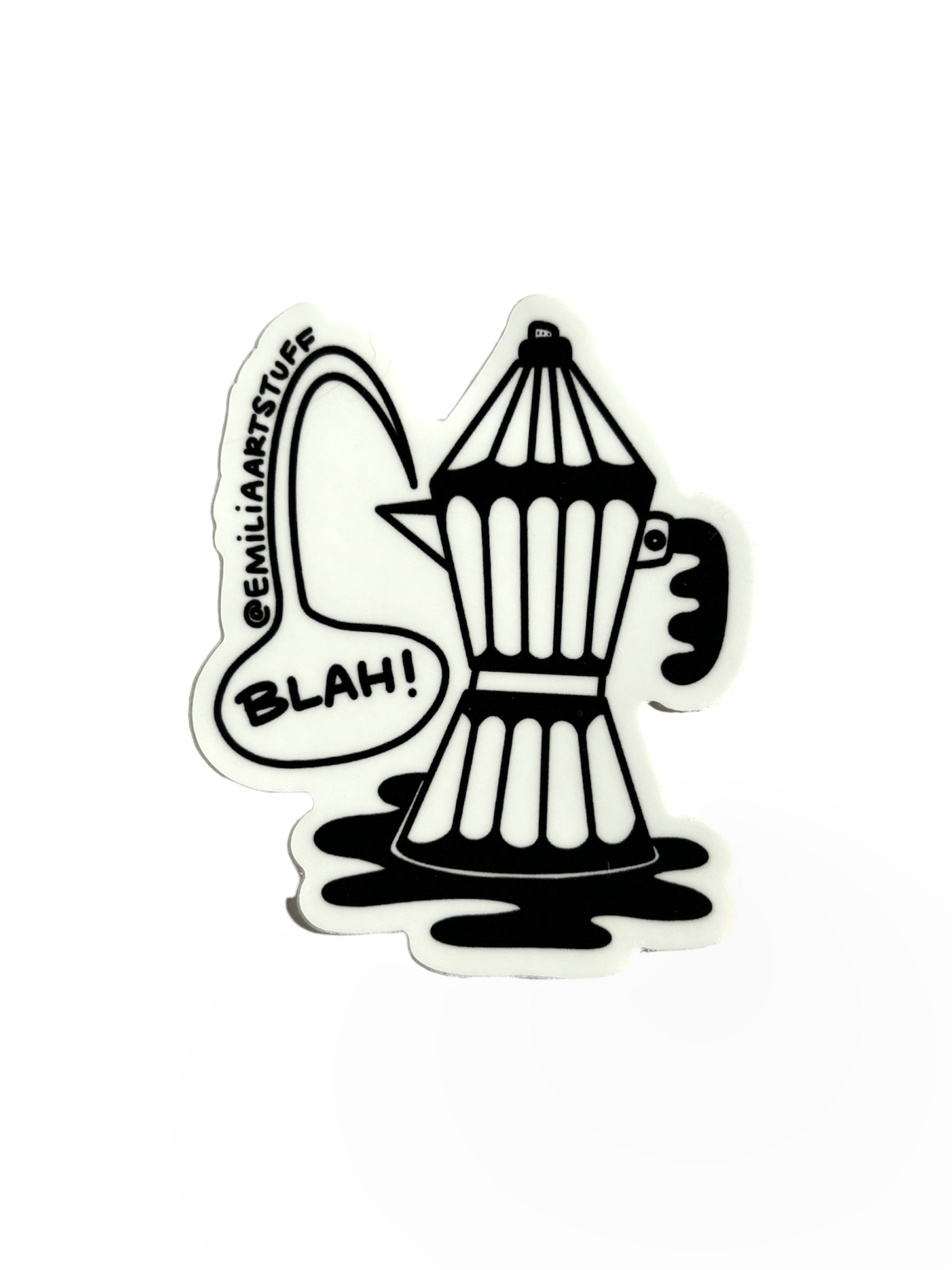Black Moka Pot Sticker – Emilia Art Stuff